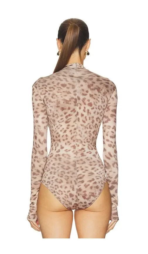 Lapointe Printed Jersey Mock Neck Bodysuit In . Also