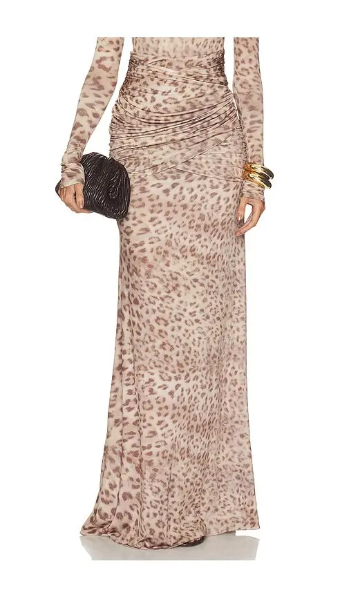 Lapointe Printed Jersey Shirred Hip Skirt In . Also