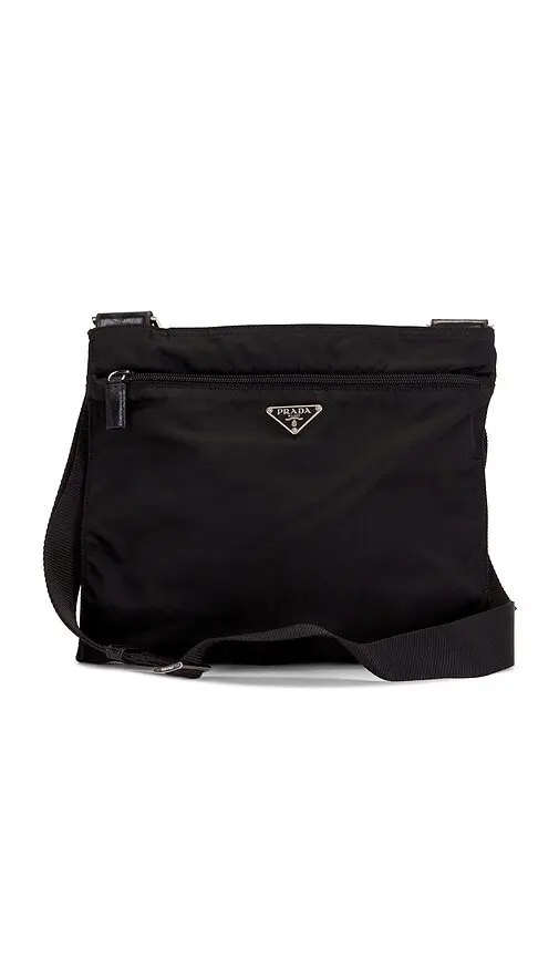 FWRD RENEW Prada Tessuto Flat Messenger Bag