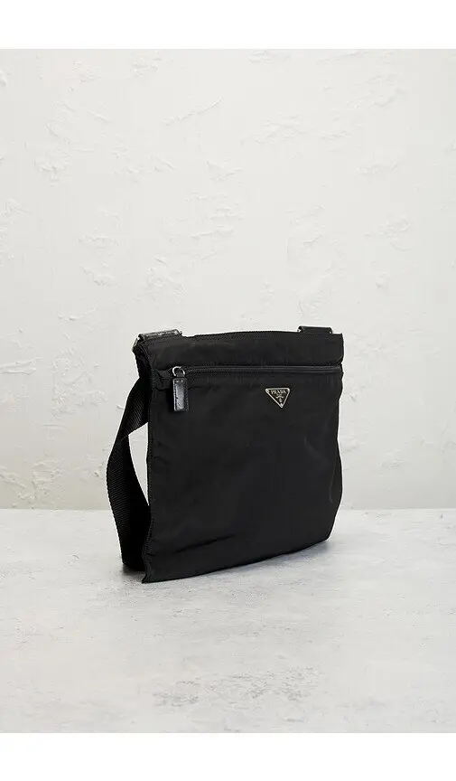 FWRD RENEW Prada Tessuto Flat Messenger Bag