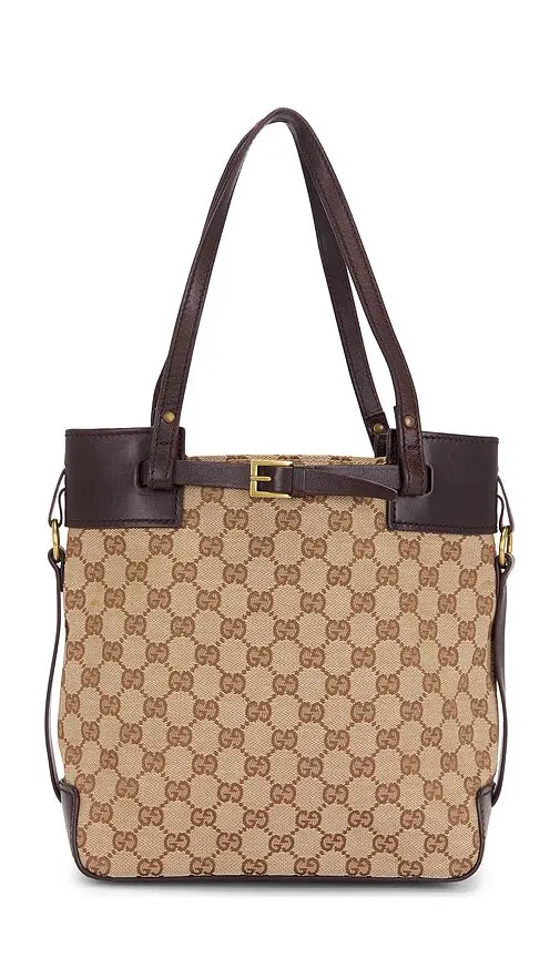 FWRD RENEW Gucci Belted Tote Bag - Brown