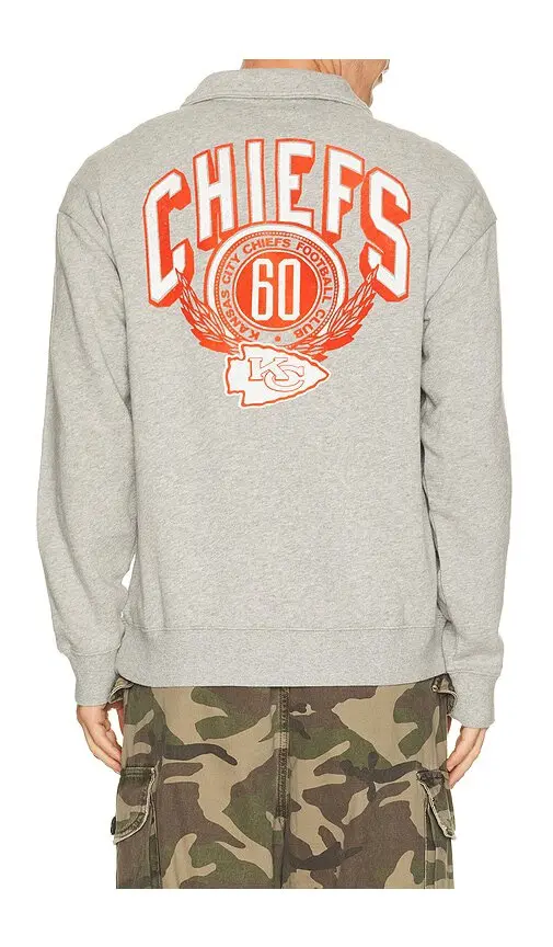 Junk Food Chiefs Flocked Quarter Zip Sweatshirt In . Also