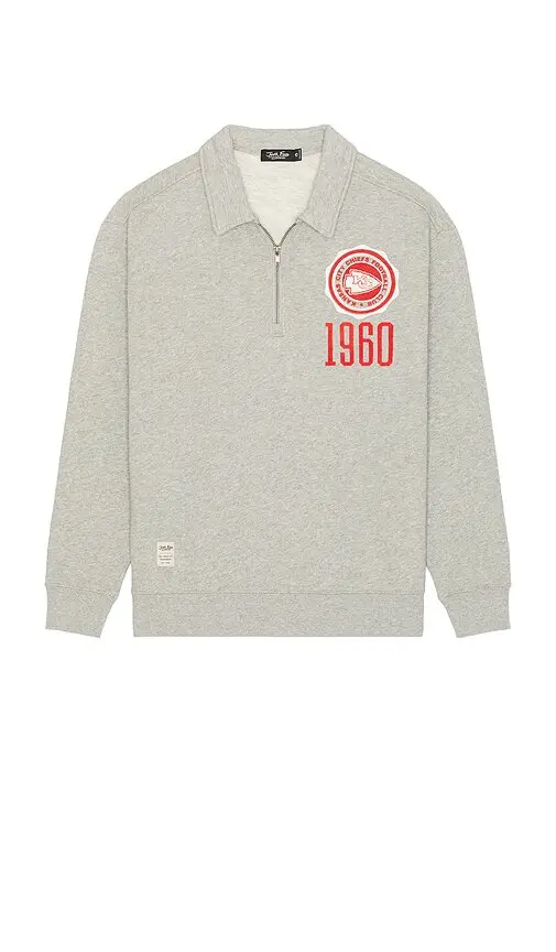 Junk Food Chiefs Flocked Quarter Zip Sweatshirt In . Also
