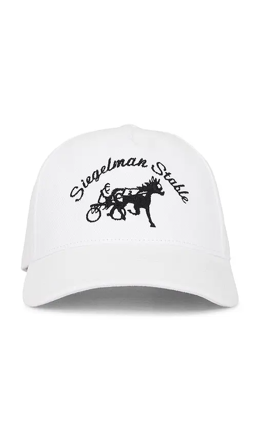 SIEGELMAN STABLE Denim Five Panel Hat - White