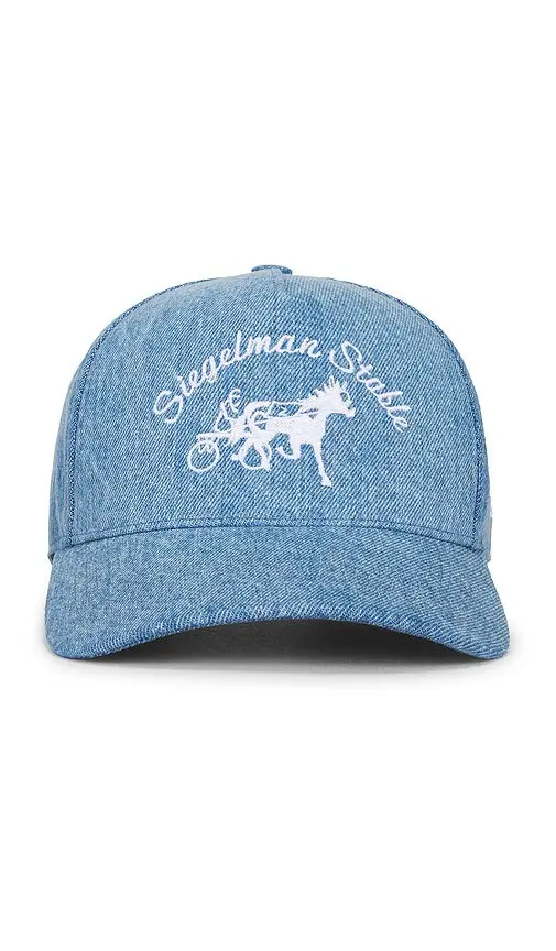 SIEGELMAN STABLE Denim Five Panel Hat - Blue