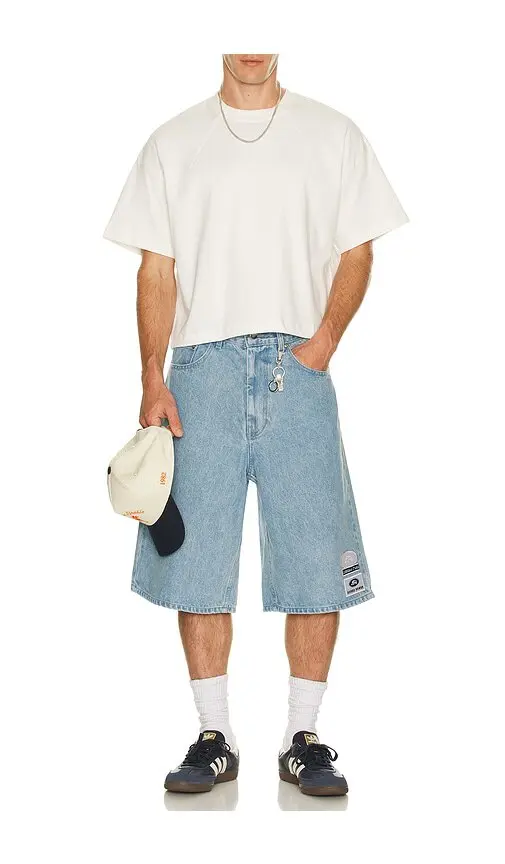 SIEGELMAN STABLE X Ford Patched Denim Jorts - Blue