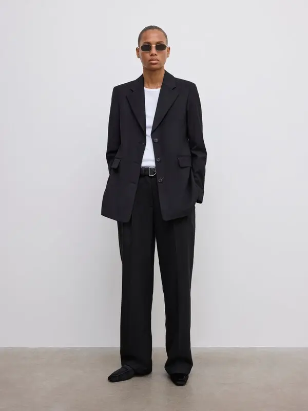 HOUSE OF DAGMAR Wool Tailored Blazer - Black