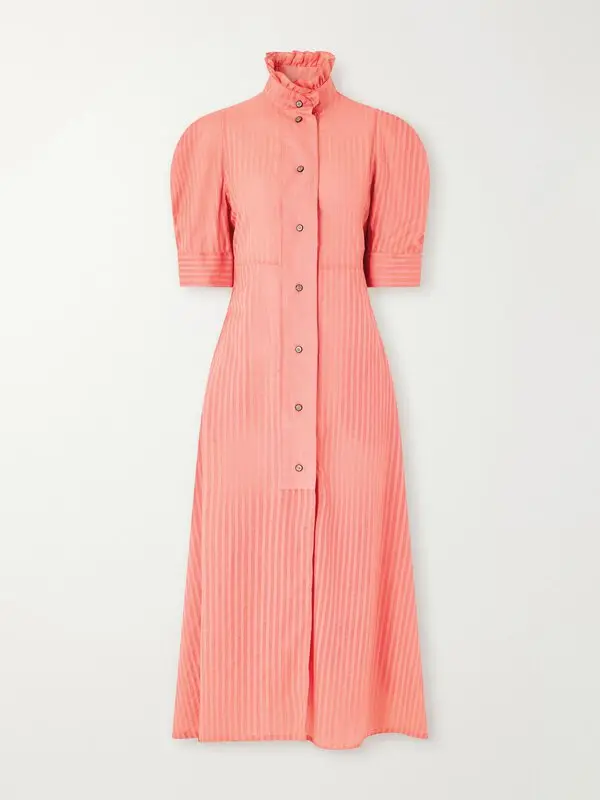 Thierry Colson Venetia Cotton-voile Midi Dress - Pink