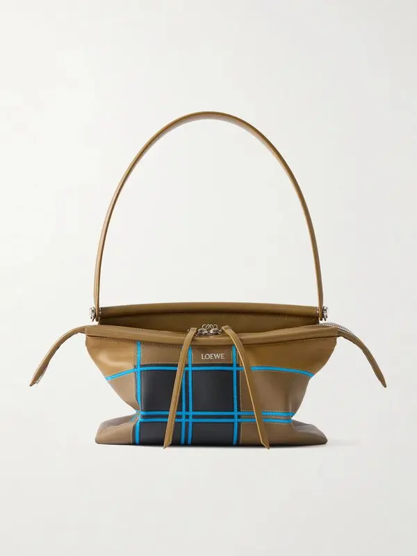 Loewe Whisker Checked Leather Shoulder Bag - Multi