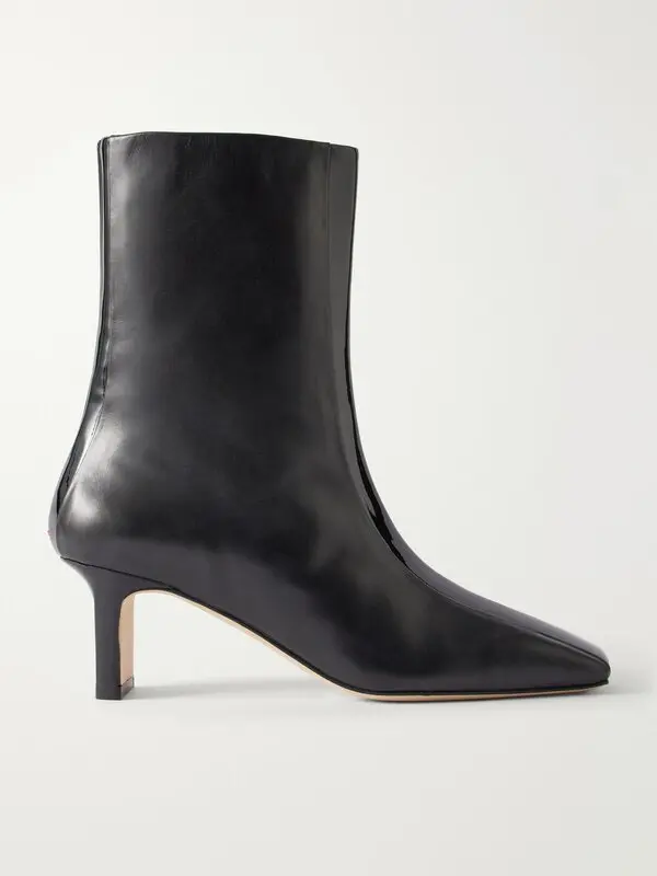 AeydĒ Billie Stripe 55 Patent-trimmed Leather Ankle Boots - Black