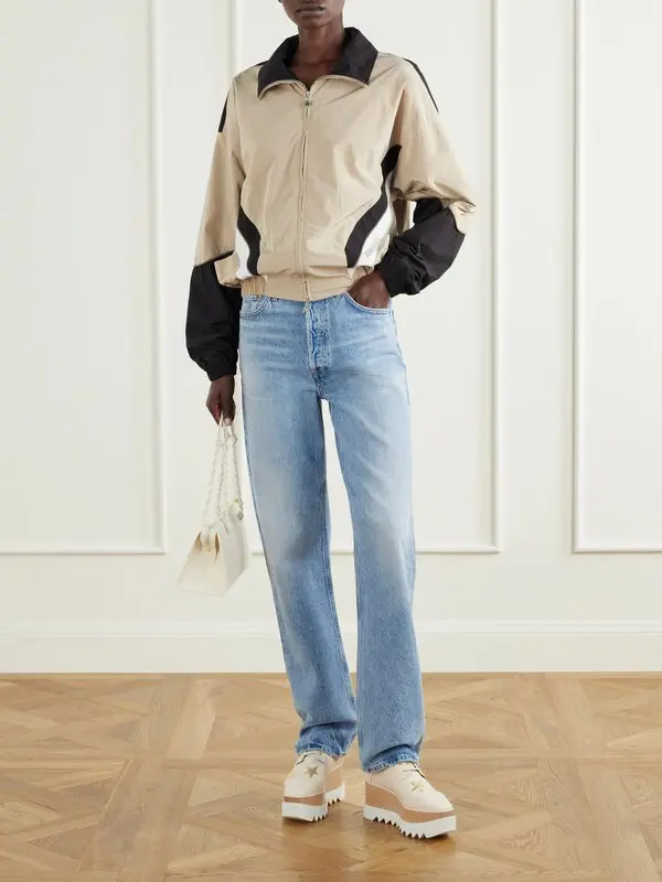 Stella McCartney Elyse Wood-trimmed Vegetarian Material Platform Brogues