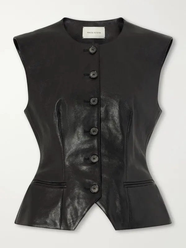 Magda Butrym Cropped Leather Vest
