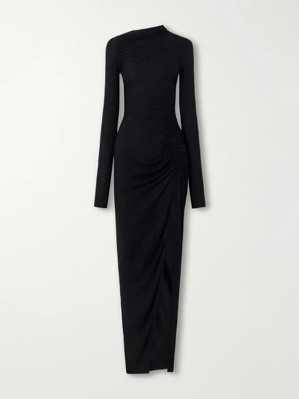 Rick Owens Svita Ruched Jersey Maxi Dress - Black