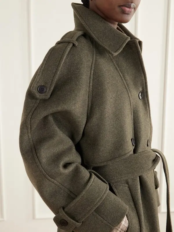SKALL STUDIO Manilla Belted Recycled Wool Twill Trench Coat