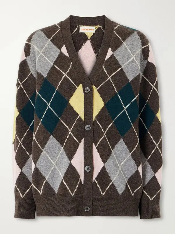 Daughter Ava Argyle Wool Cardigan