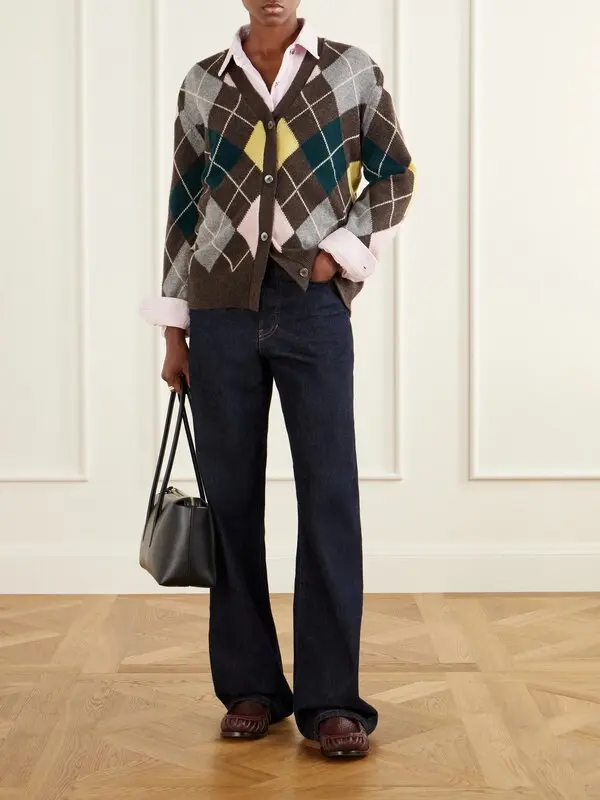 Daughter Ava Argyle Wool Cardigan