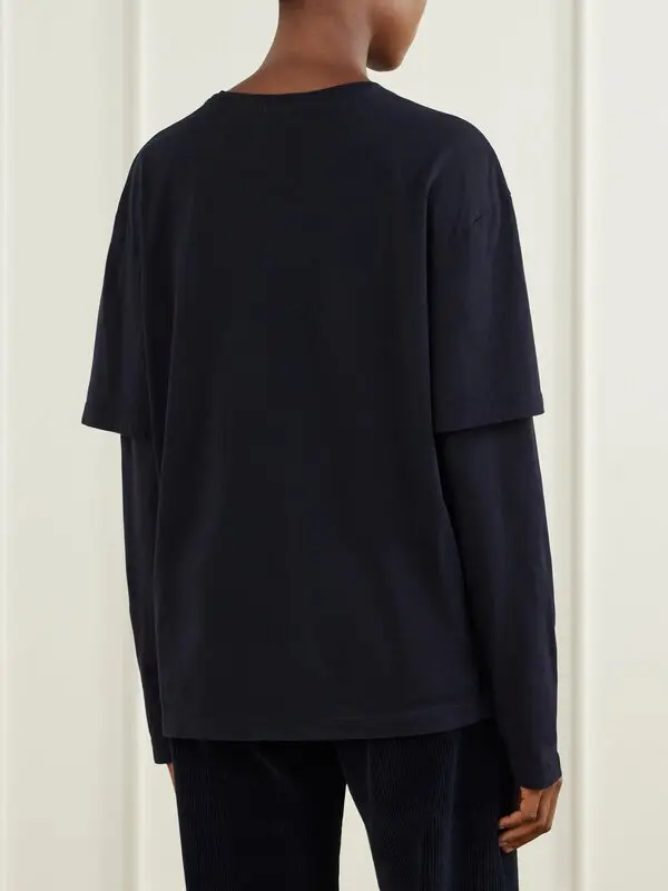 AGOLDE Lois Layered Organic Cotton T-shirt - Blue