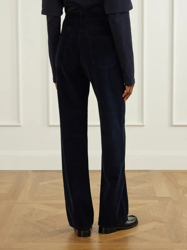 AGOLDE Ren High-waist Wide-leg Corduroy Trousers - Blue