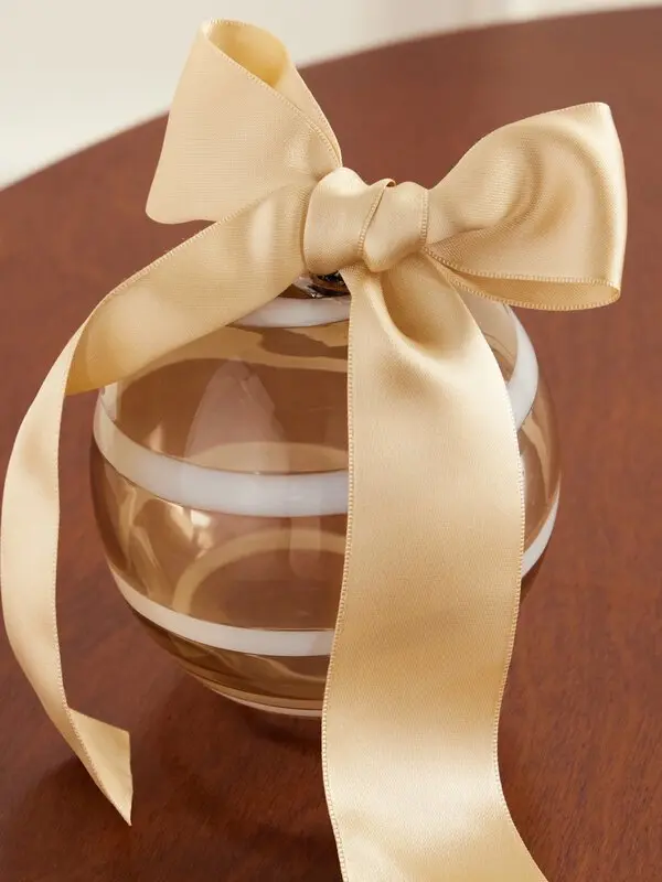 Brunello Cucinelli Set Of Three Striped Glass Ornaments
