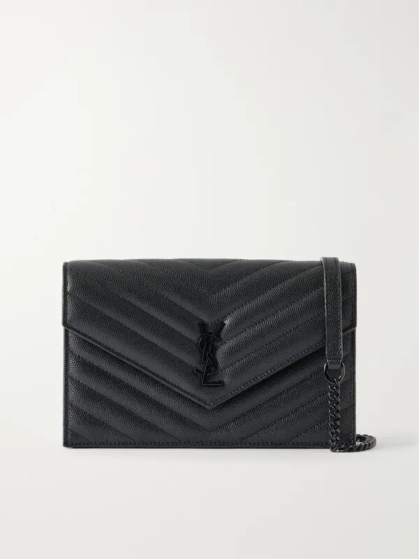 Saint Laurent Cassandre Mini Matelassé Leather Shoulder Bag - Black