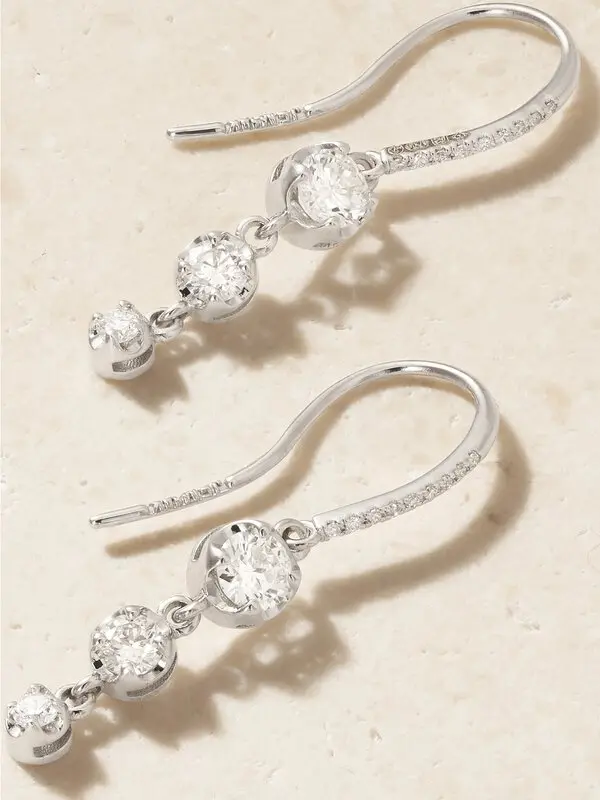JENNIFER MEYER 18-karat White Diamond Earrings