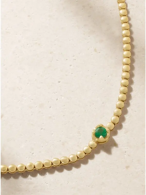 JENNIFER MEYER 18-karat Gold Emerald Necklace