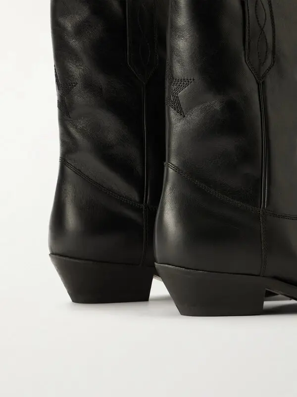 GOLDEN GOOSE Wish Star Embroidered Leather Ankle Boots