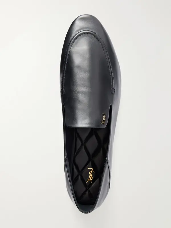 Saint Laurent Alain Cassandre-embellished Leather Loafer