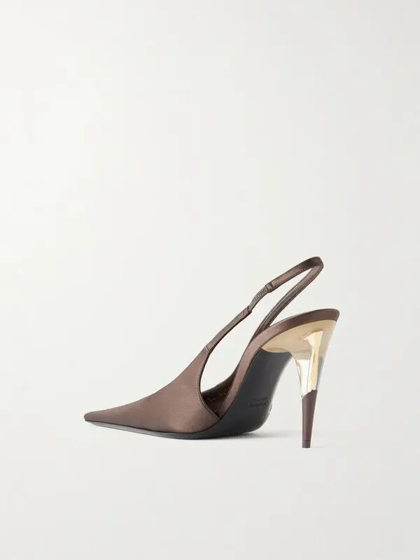 Saint Laurent Goya 95 Crepe Slingback Pumps
