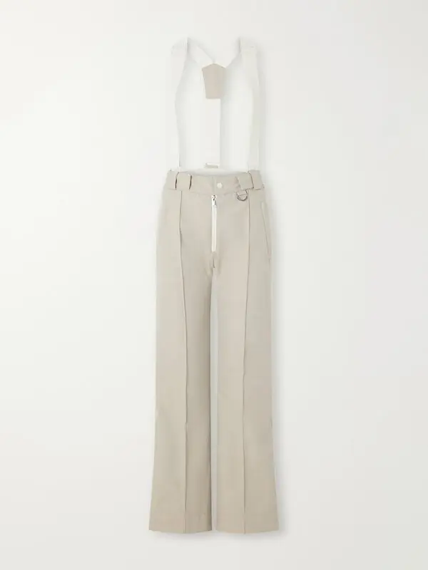 YVES SALOMON Pleated Flared Ski Pants - Neutrals