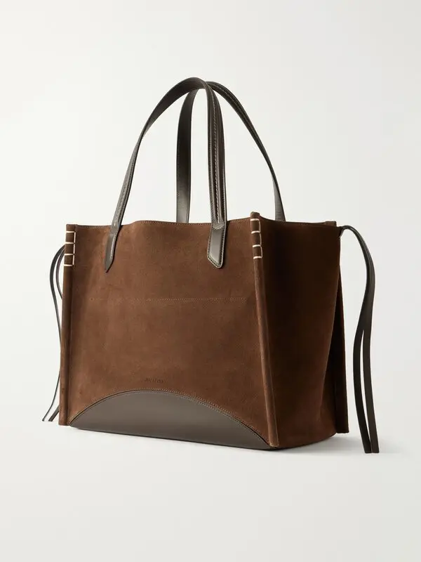 JW Anderson Loafer Cabas Leather-trimmed Suede Tote