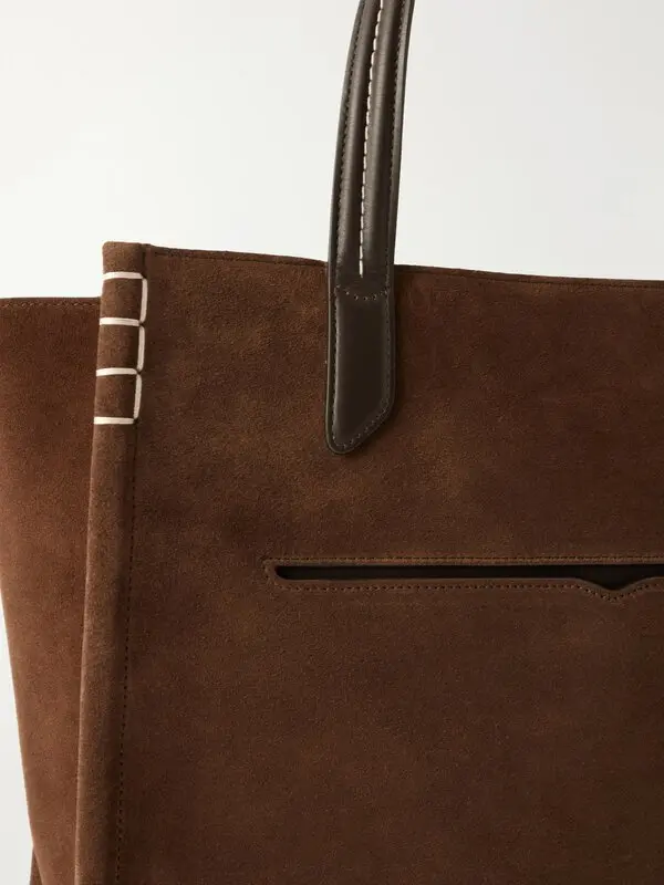 JW Anderson Loafer Cabas Leather-trimmed Suede Tote