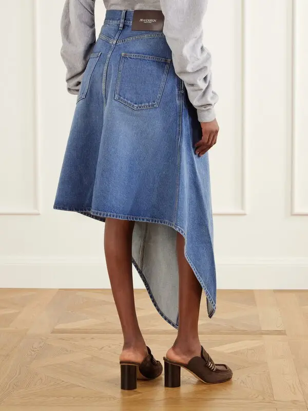 JW Anderson Drop Front Denim Midi Skirt