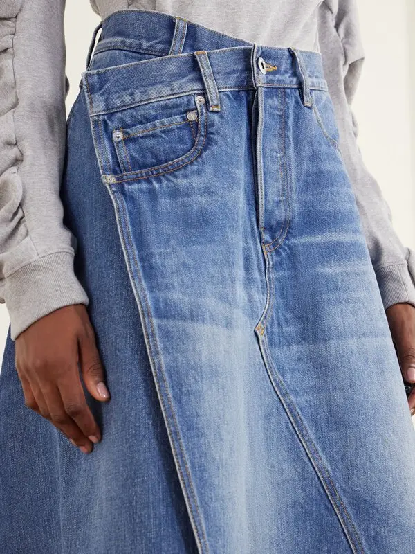 JW Anderson Drop Front Denim Midi Skirt