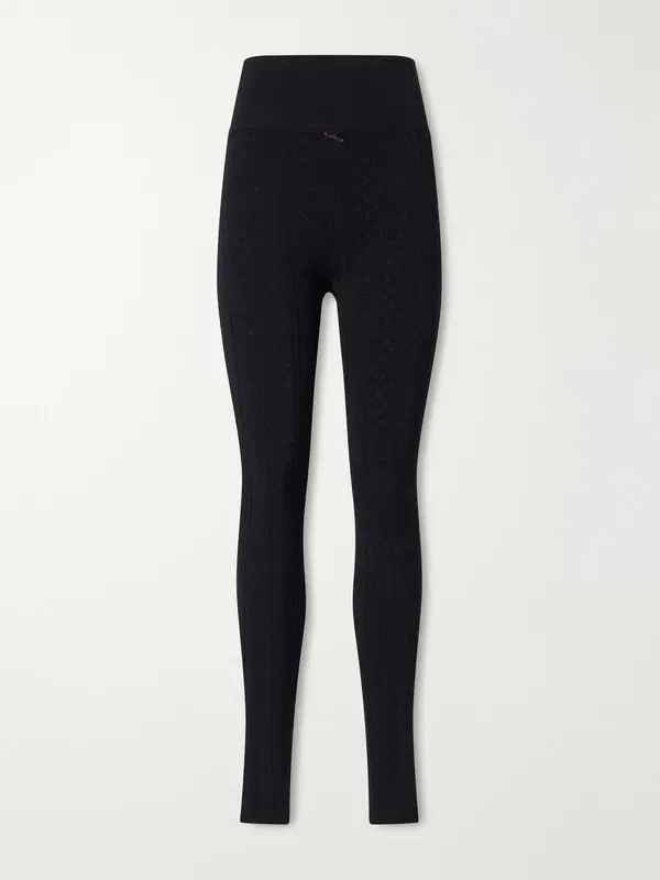 JW Anderson Pointelle-knit Stretch-jersey Leggings - Black