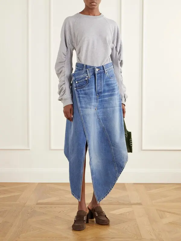 JW Anderson Ruched Sleeve Cotton-jersey Sweatshirt