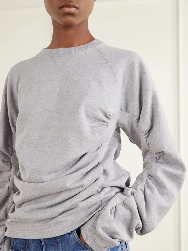 JW Anderson Ruched Sleeve Cotton-jersey Sweatshirt