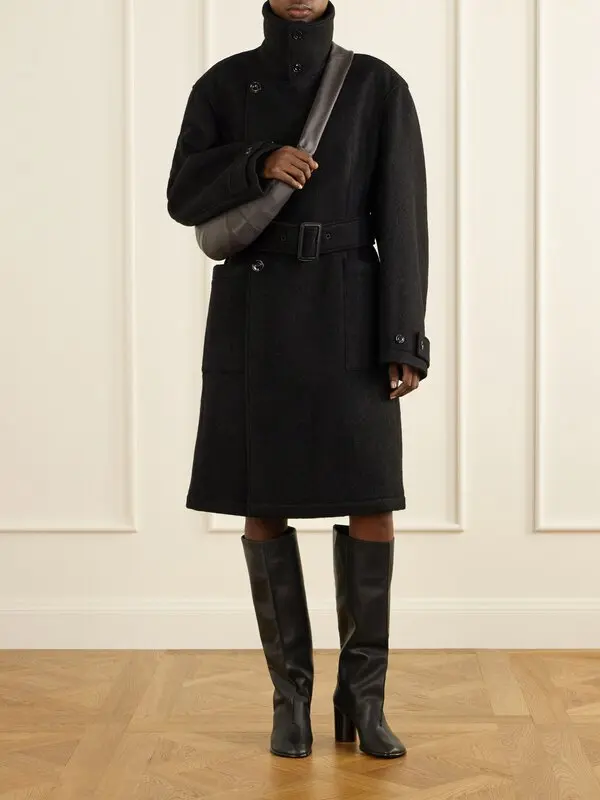 LEMAIRE Belted Alpaca And Wool-blend Felt Coat