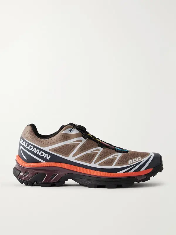 SALOMON Xt-6 Rubber-trimmed Mesh Sneakers - Brown