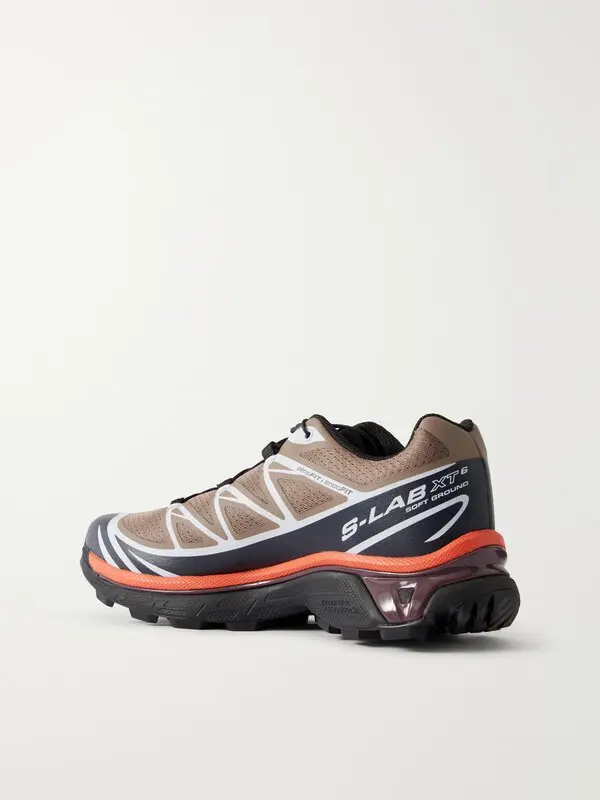 SALOMON Xt-6 Rubber-trimmed Mesh Sneakers - Brown