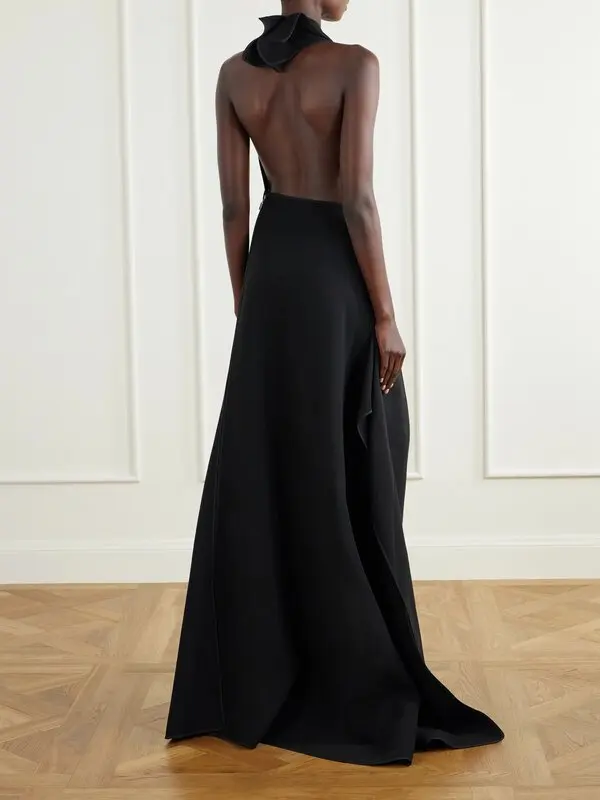Maticevski Allude Halterneck Draped Crepe Gown