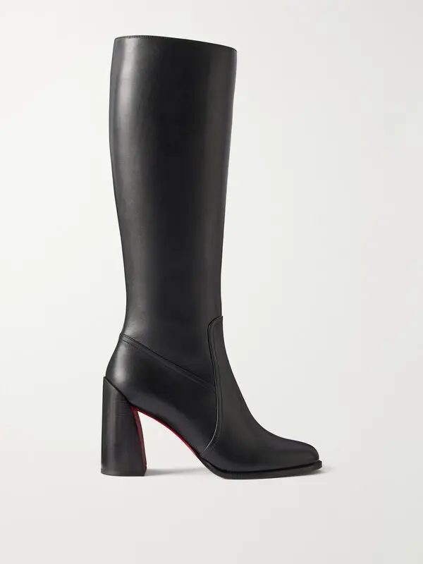 CHRISTIAN LOUBOUTIN Iranina 85 Leather Knee High Boots - Black