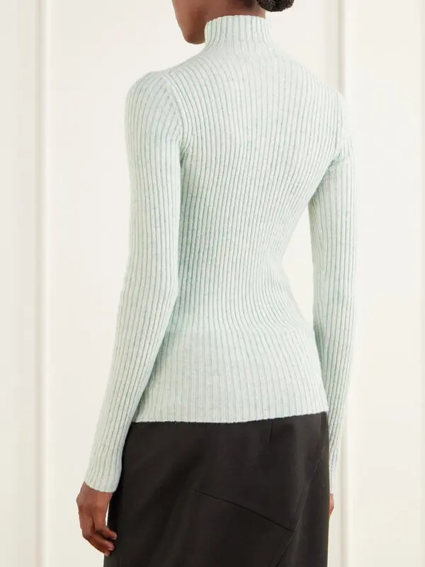 Auralee Ribbed Cashmere Turtleneck Sweater