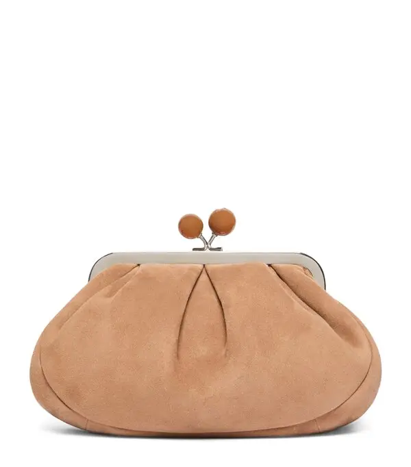 Max Mara Suede Pasticcino Clutch Bag - Beige