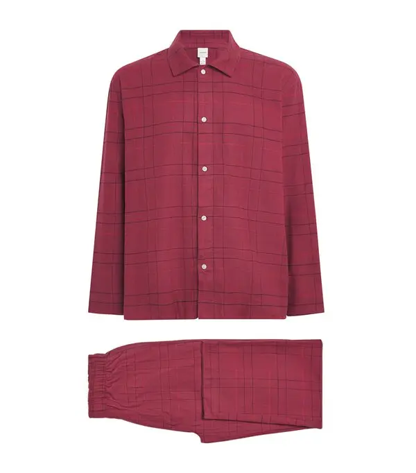Calvin Klein Cotton Flannel Pyjama Set - Red