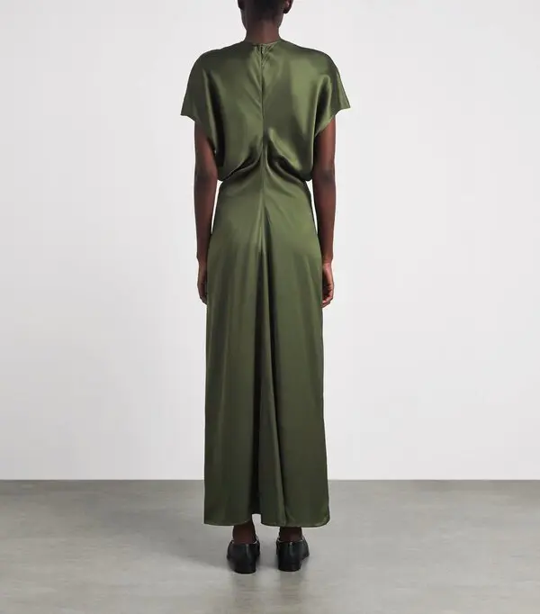 TOTEME Slubbed Slouch-waist Midi Dress - Green