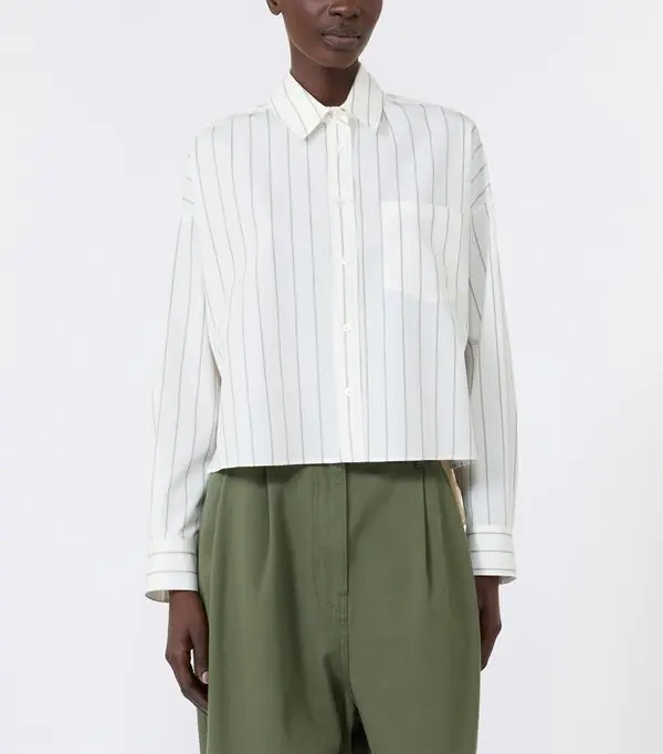 Max Mara Satin-panel Stripe Shirt