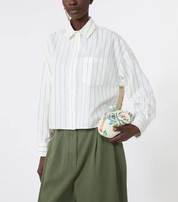 Max Mara Satin-panel Stripe Shirt