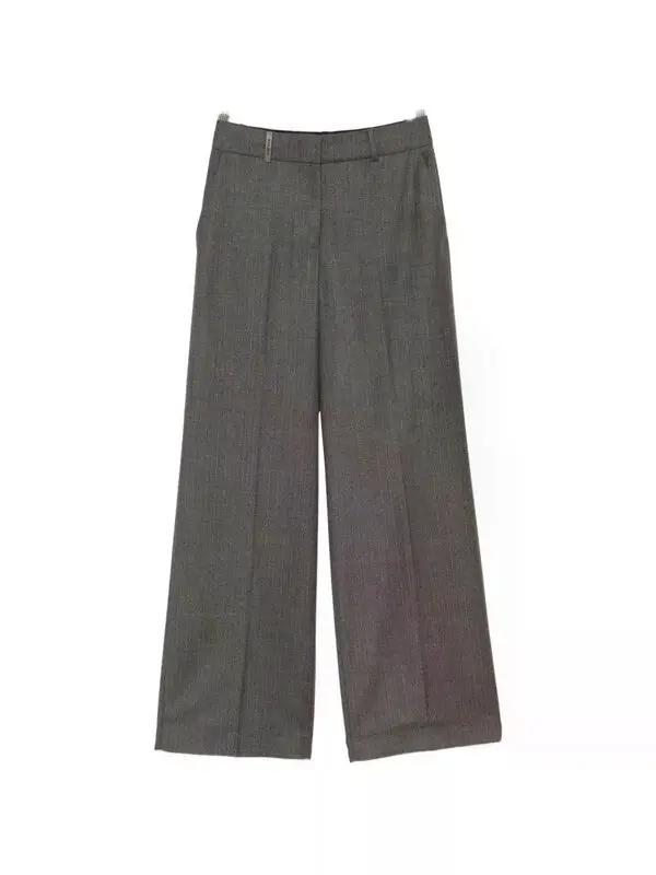 Peserico Pinstripe Wide-leg Tailored Trousers - Grey