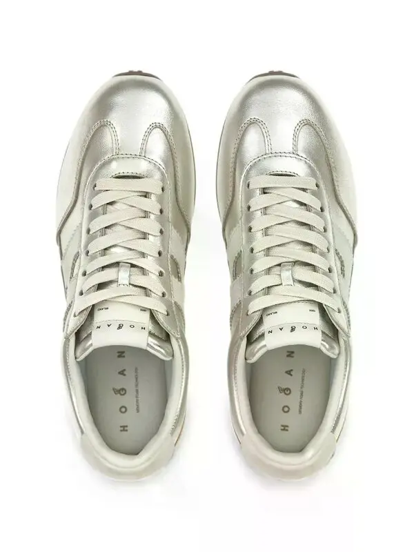 Hogan Metallic Leather Athletic Sneakers